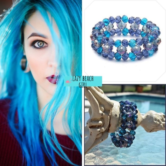 Jewelry | Gorgeous Blue Crystal Bead Bracelet | Poshmark